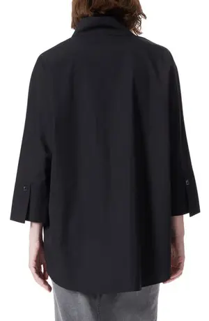 DO BY DEE OCLEPPO Three-quarter Sleeve Popover Top - Black