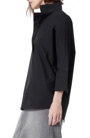 DO BY DEE OCLEPPO Three-quarter Sleeve Popover Top - Black