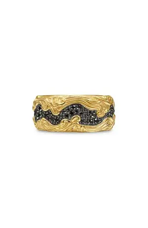 David Yurman Waves Pavé Band Ring - 18k Gold