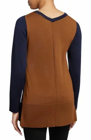 Santorelli Tori Color Block Knit Sweater