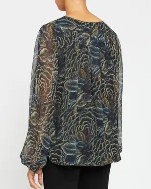 Santorelli Dione Printed Georgette Blouse