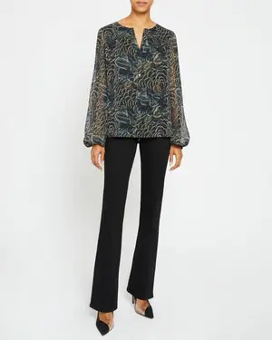 Santorelli Dione Printed Georgette Blouse