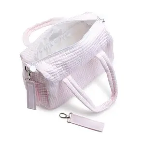 TRVL DESIGN Quilted Teddy Bear Stroller Bag - White