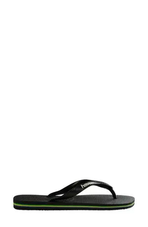 Havaianas Brasil Logo Flip Flop - Black/black