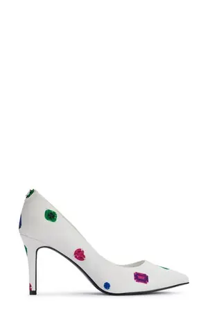 Karl Lagerfeld Paris Karl Lagerfeld Royale Pointed Toe Pump - White Multi