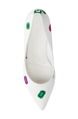 Karl Lagerfeld Paris Karl Lagerfeld Royale Pointed Toe Pump - White Multi