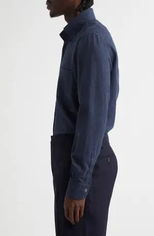 Thom Sweeney Cotton Flannel Button-down Shirt