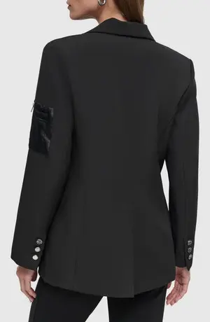 Dkny Cargo Sleeve Ponte Twill Blazer