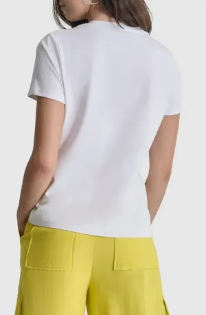 Dkny Neon Logo Cotton Graphic T-shirt - White
