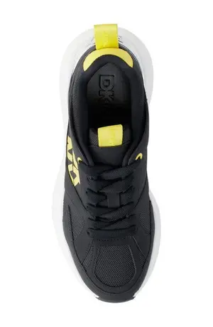 Dkny Zofi Platform Wedge Sneakers - Black/ Yellow