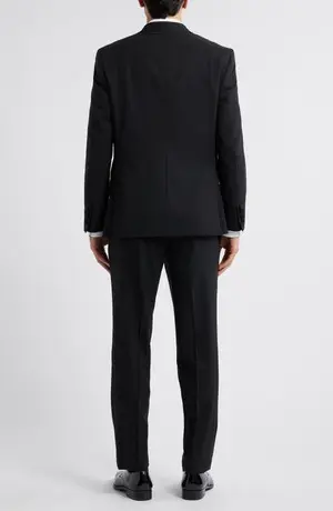JACK VICTOR Elwood Contemporary Fit Wool Peak Lapel Tuxedo