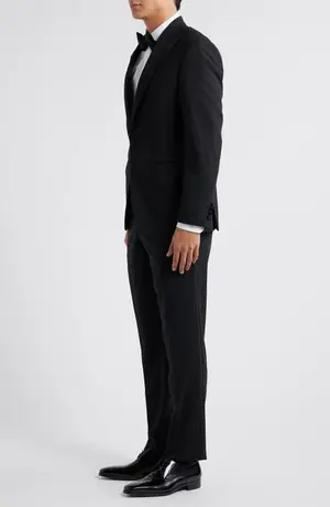 JACK VICTOR Elwood Contemporary Fit Wool Peak Lapel Tuxedo