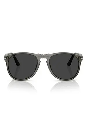 Persol 55mm Polarized Aviator Sunglasses - Grad Smoke