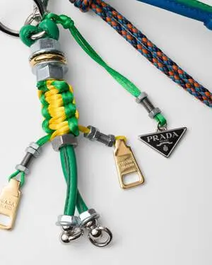 Prada Nappa Leather And Metal Keychain Charm