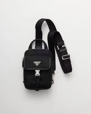 Prada Re-nylon And Saffiano Leather Smartphone Case - Black