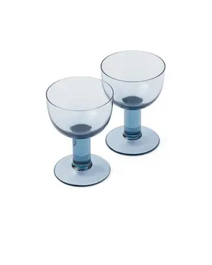 Prada Plinth Crystal Wine Glass Set - Blue