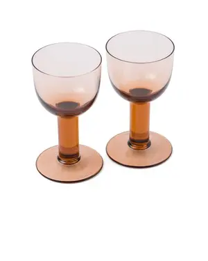 Prada Plinth Crystal Wine Glasses, Set Of Two - Brown