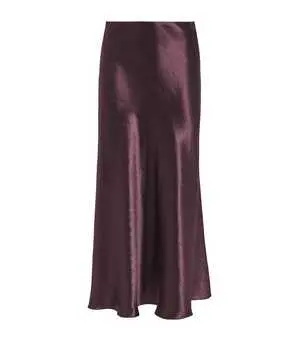 Tory Burch Satin Midi Skirt