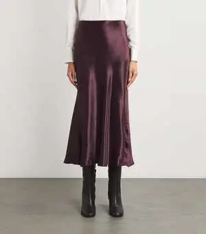 Tory Burch Satin Midi Skirt
