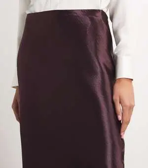 Tory Burch Satin Midi Skirt