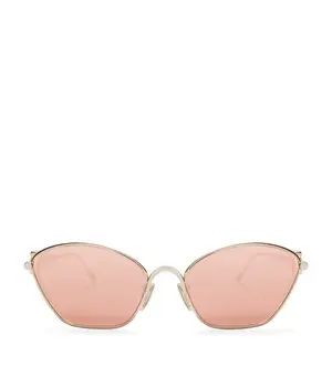 Loewe Loewe Anagram Hexagonal Sunglasses Rose Gold