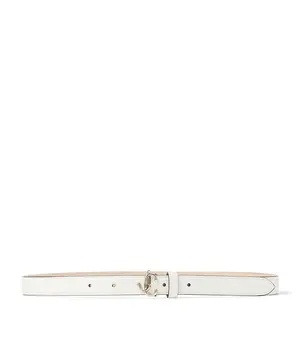 JIMMY CHOO Helina Mini Leather Belt - White