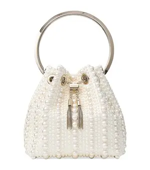 JIMMY CHOO Pearl Bon Bon Top-handle Bag - Ivory