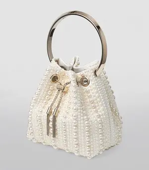JIMMY CHOO Pearl Bon Bon Top-handle Bag - Ivory