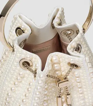 JIMMY CHOO Pearl Bon Bon Top-handle Bag - Ivory