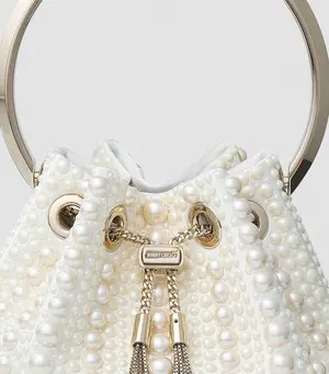 JIMMY CHOO Pearl Bon Bon Top-handle Bag - Ivory