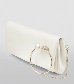 JIMMY CHOO Xandra Leather Clutch - White