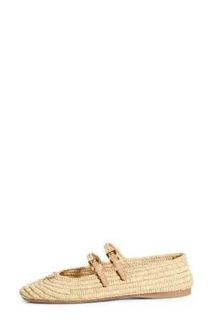 Prada Raffia Mary Jane Flat - Naturale