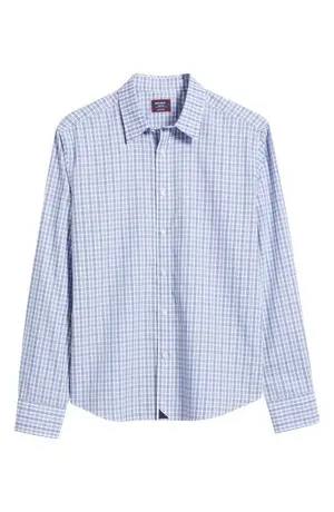UNTUCKIT Durif Check Wrinkle Free Cotton Button-up Shirt - Blue