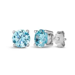 ANNA ZUCKERMAN Anna Zuckerman Rainbow Gem Stud Earrings Aqua Blue