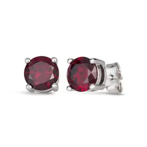 ANNA ZUCKERMAN Anna Zuckerman Rainbow Gem Stud Earrings Red Garnet