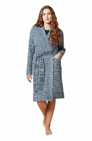 SOFTIES Heather Marshmallow Wrap Robe - Heather Black