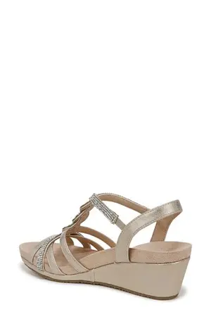 LIFESTRIDE Miami Slingback Wedge Sandal - Platino