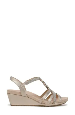 LIFESTRIDE Miami Slingback Wedge Sandal - Platino