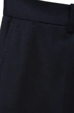 Mango Slim Fit Virgin Wool Trousers - Dark Navy
