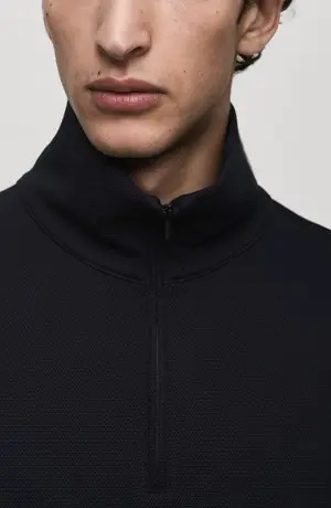 Mango Half Zip Performance Sweatshirt - Dark Navy