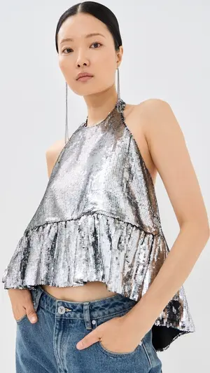Azeeza Winston Sequin Top