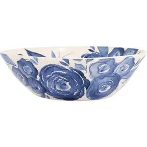VIETRI Camellia Shallow Serving Bowl - Blue