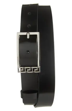 Versace Greca Leather Belt - Black-versace Gold