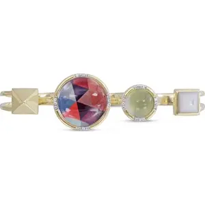 LUVMYJEWELRY Multi-finger Gemstone Ring - 14kt Gold Vermeil On Sterling