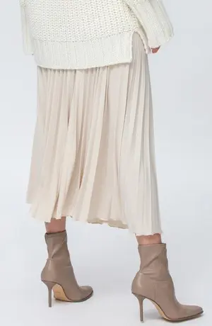 PIETRO BRUNELLI Pleated Midi Maternity Skirt