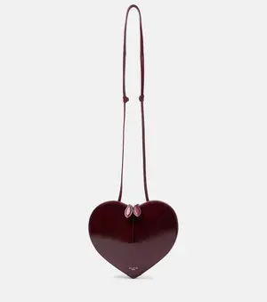 Alaïa Le Cour Patent Leather Heart Crossbody Bag - Burgundy
