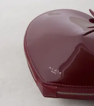 Alaïa Le Cour Patent Leather Heart Crossbody Bag - Burgundy