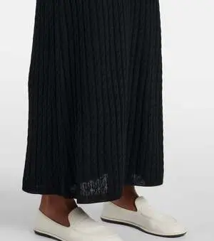 TOTEME Cable-knit Wool Maxi Dress - Black
