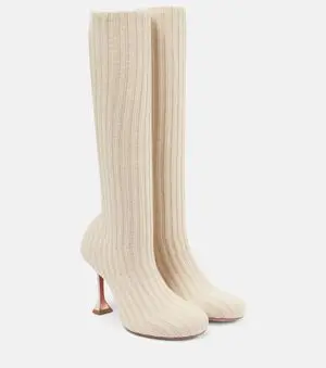 Amina Muaddi Gold Tone Boots For Women