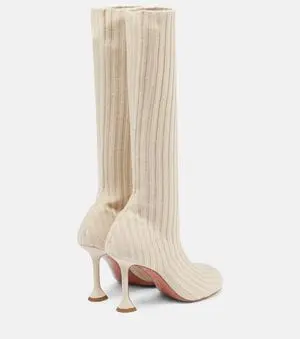 Amina Muaddi Veneda 95 Knee-high Sock Boots